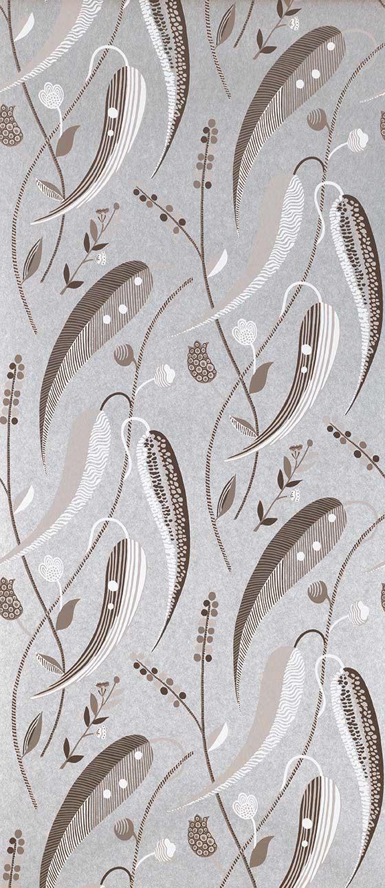 Shop Sample Colbert Wallpaper in Brown and Gray from the Les indiennes Collection | Burke Decor