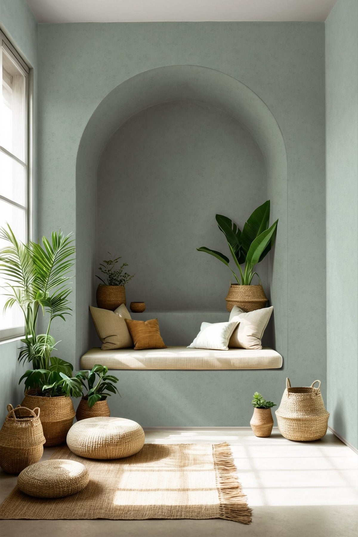 Shop Terra Uni Plain Texture Wallpaper in Green/Blue | Burke Decor