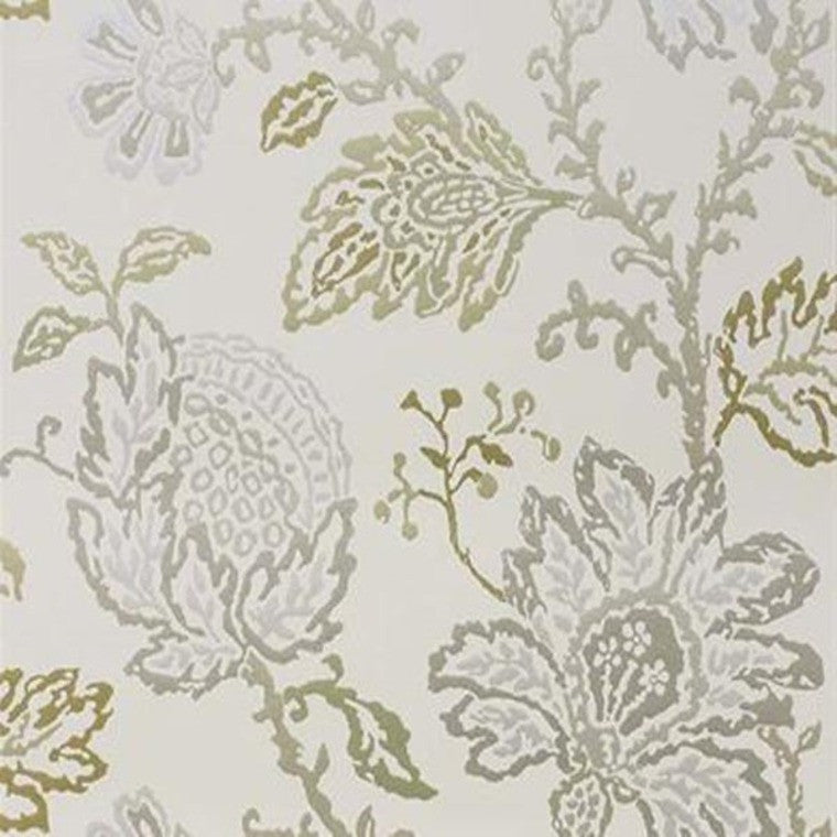 Shop Sample Coromandel Wallpaper in Ivory, Gold, and Silver | Burke Decor