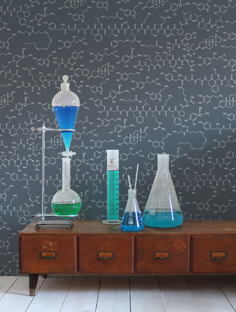 Shop Sample Love Molecules Wallpaper in Chalk | Burke Decor